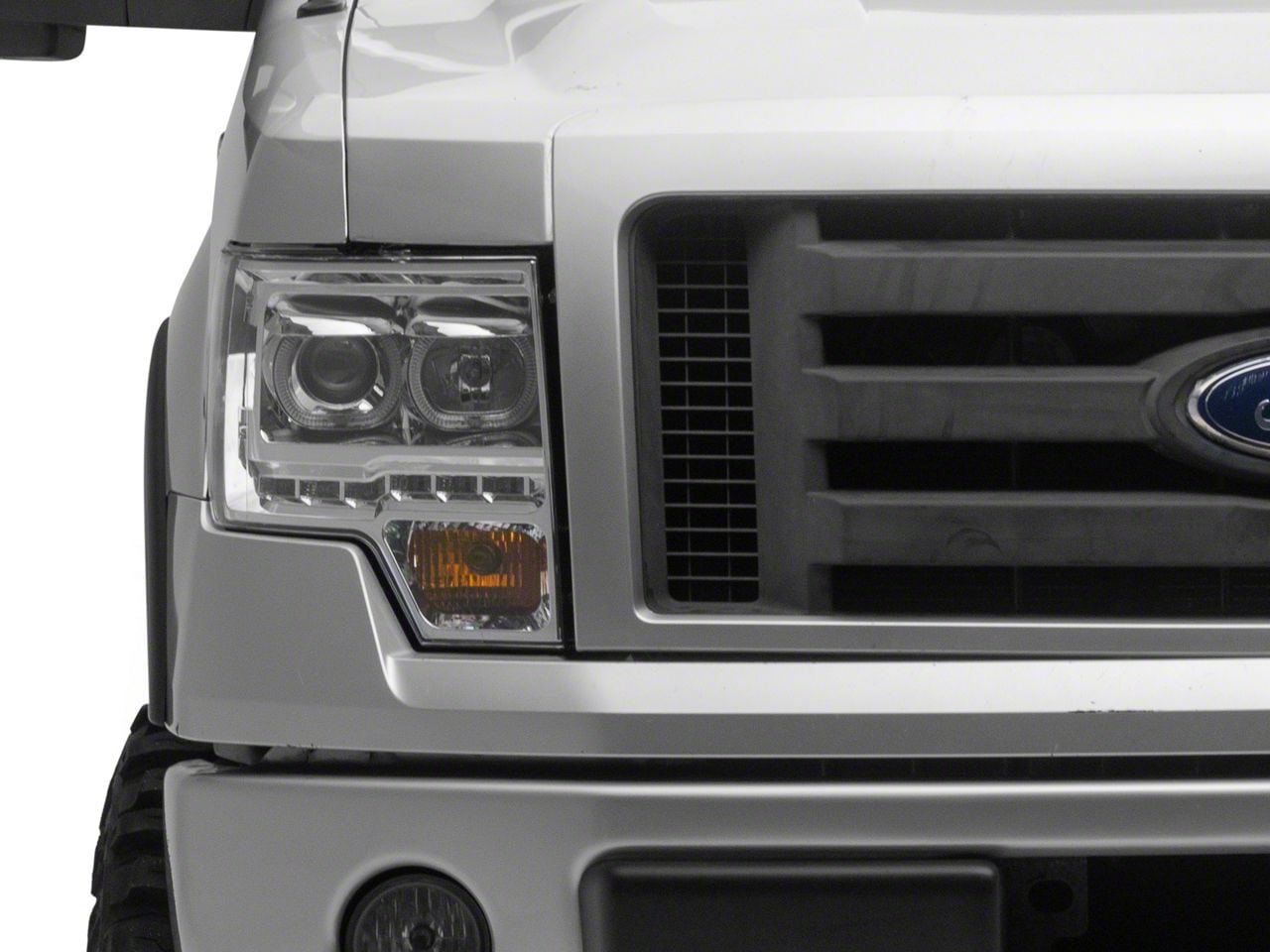 F-150 LED Halo Projector Headlights; Chrome Housing; Clear Lens (09-14 ...