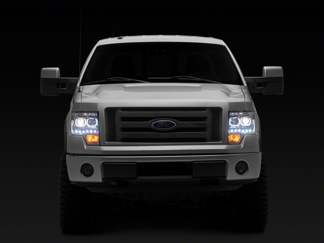 F-150 LED Halo Projector Headlights; Chrome Housing; Clear Lens (09-14 ...