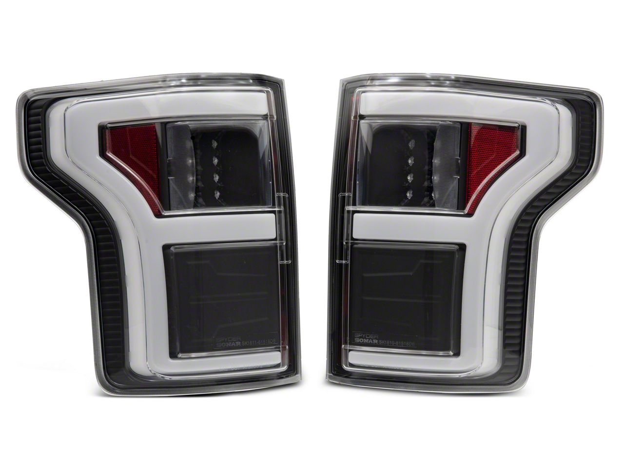 F-150 LED Tail Lights; Black Housing; Clear Lens (18-20 F-150 w ...