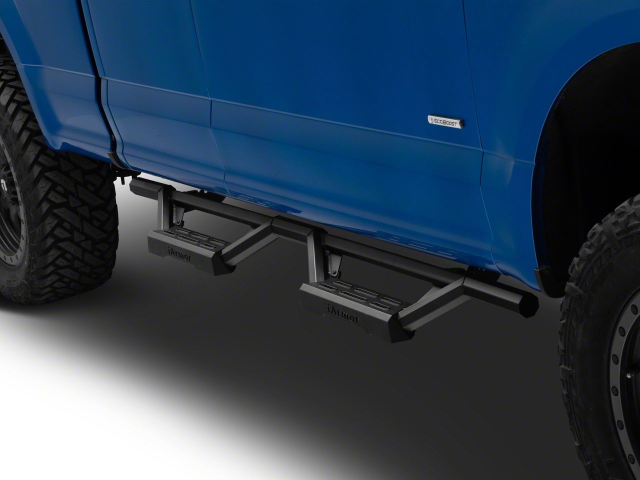 F-150 Octagon Tube Drop Style Nerf Side Step Bars; Black (15-25 F-150 SuperCab) - Free Shipping