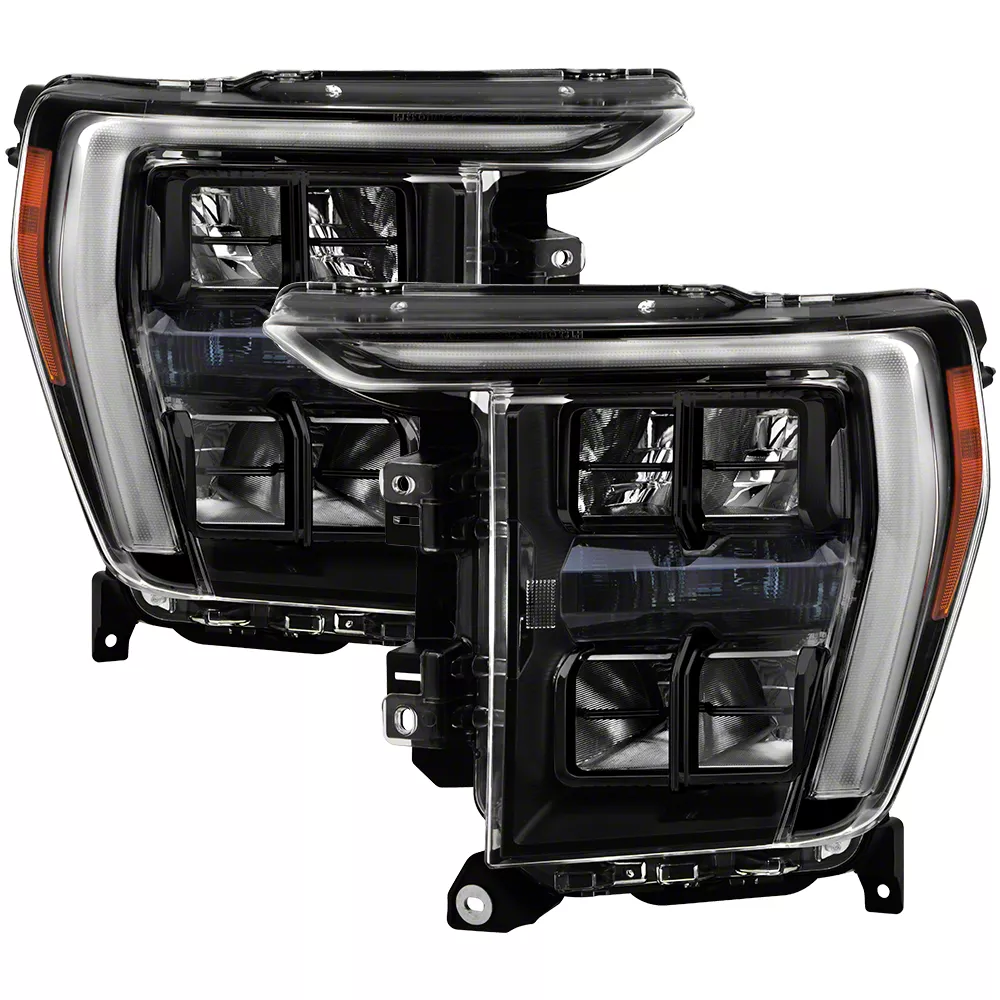 F-150 OE Style Quad LED Headlights with DRL; Black Housing; Clear Lens ...