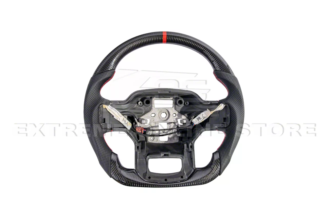 F-150 Perforated Leather Steering Wheel without Button Covers; Carbon ...