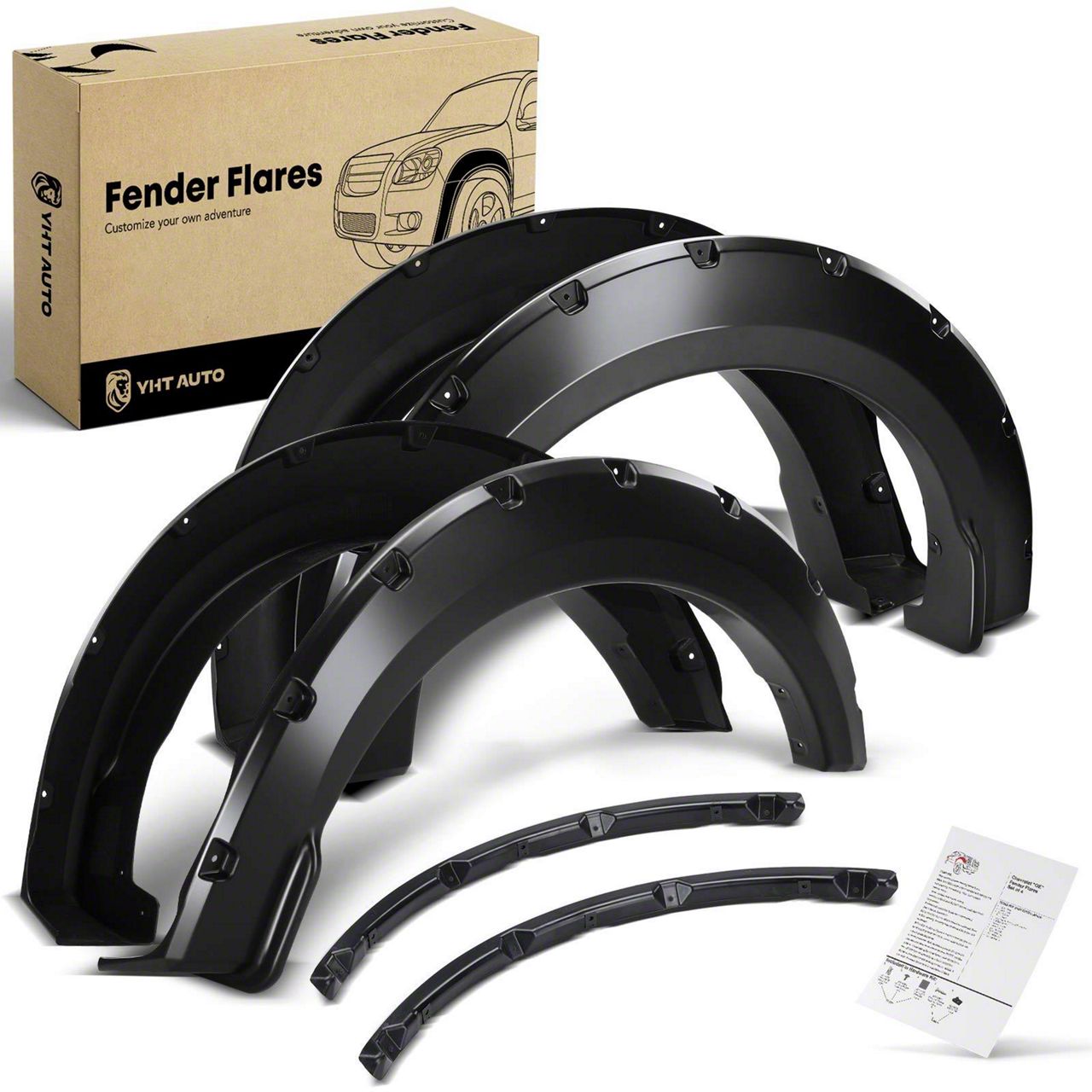 F-150 Pocket Rivet Style Fender Flares; Black (15-17 F-150, Excluding ...