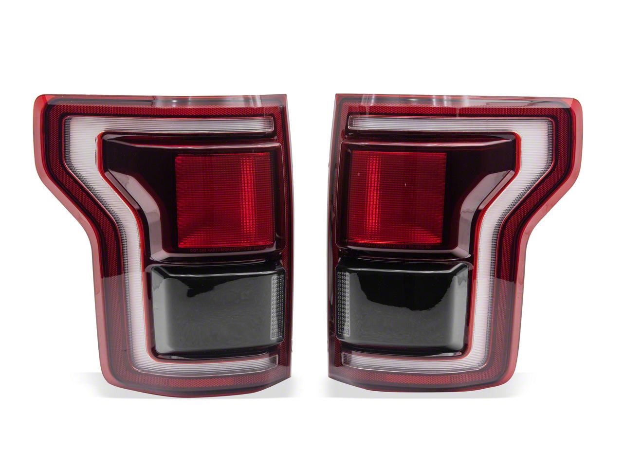F-150 Raptor BSD Style LED Tail Lights; Chrome Housing; Red Smoked Lens ...