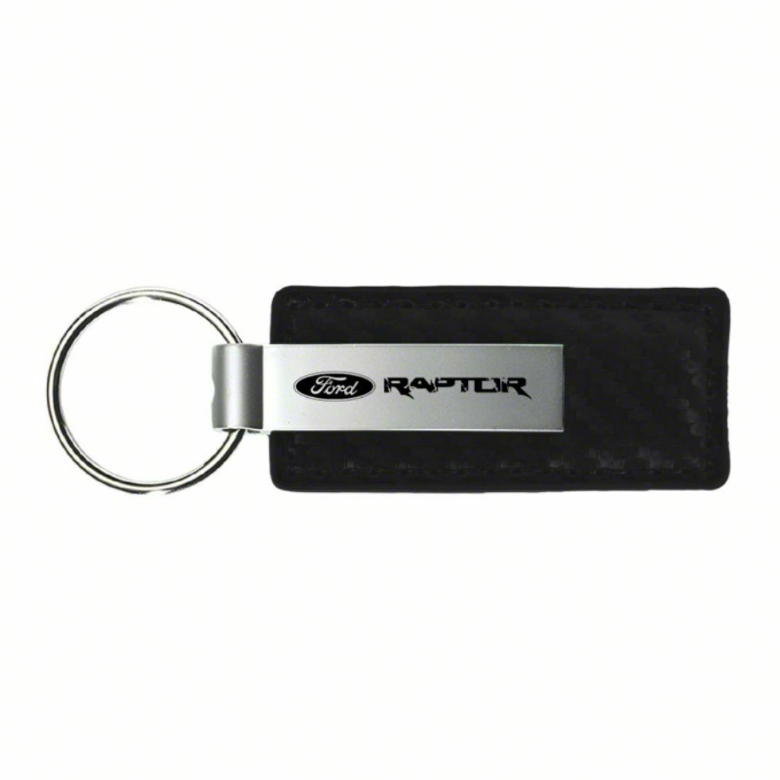 F-150 Raptor Leather Key Fob; Black Carbon Fiber