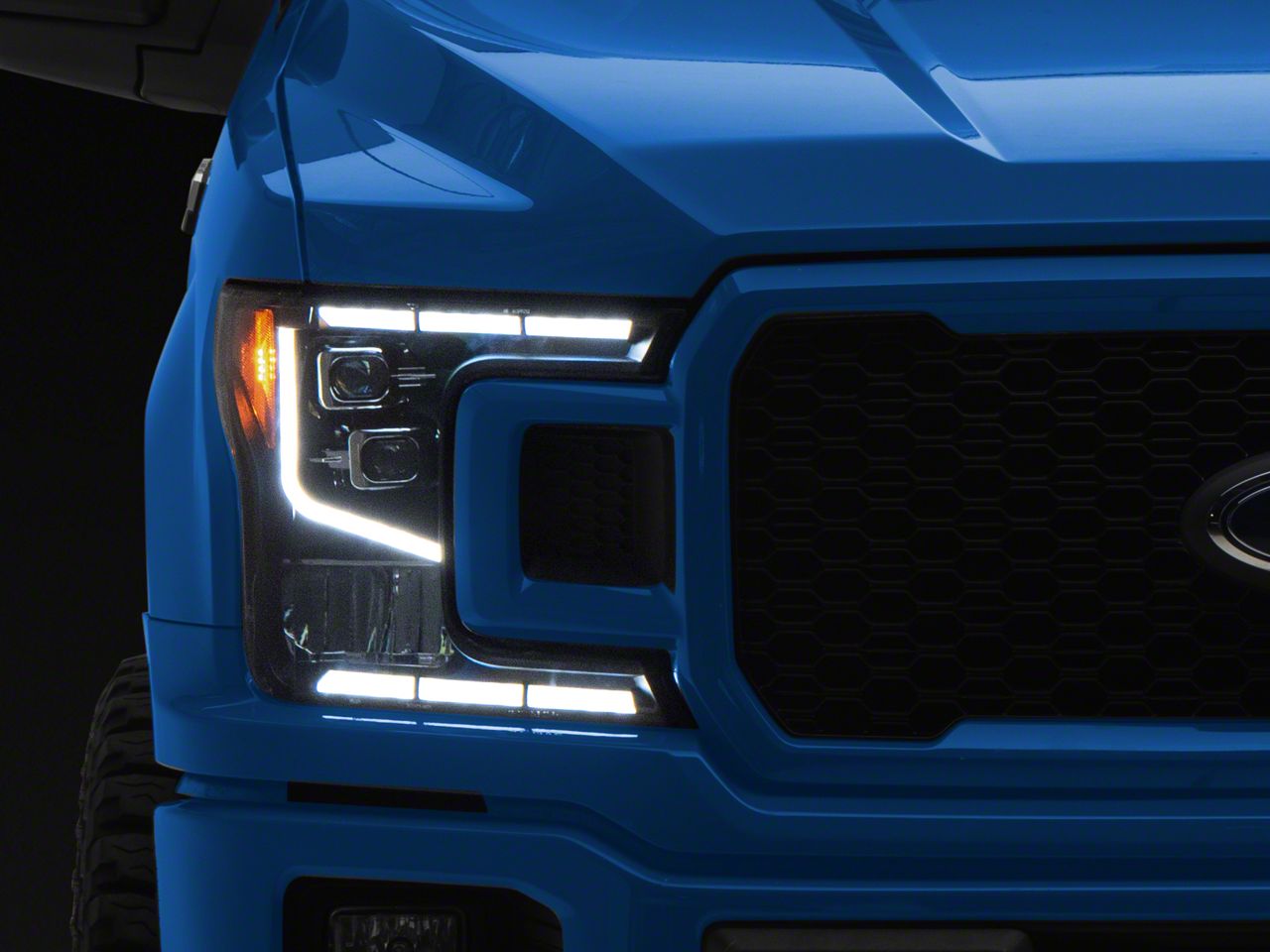 F-150 Renegade Series LED DRL Headlights; Black Housing; Smoked Lens ...
