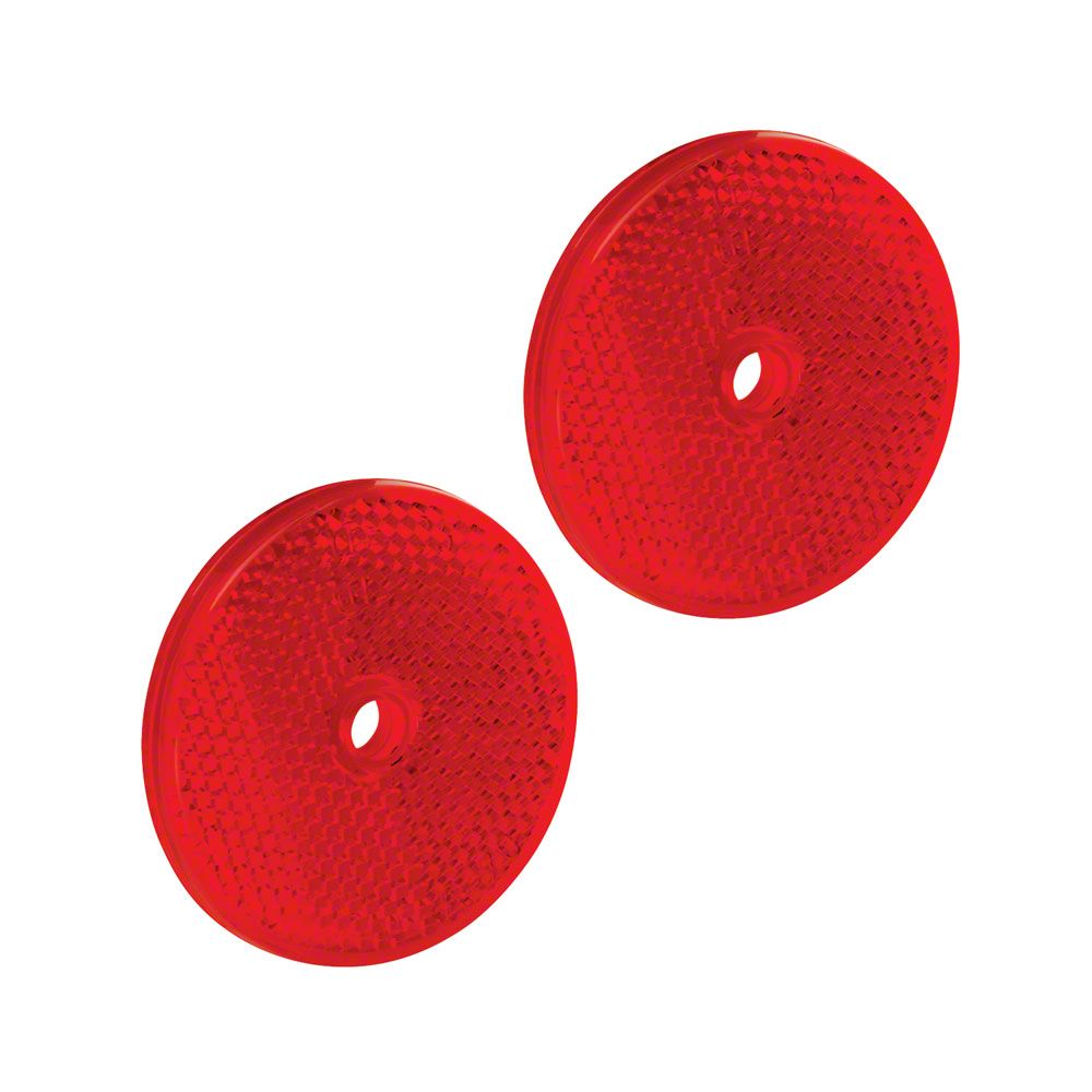 F-150 Round Reflective Tape; 2-3/16-Inch Center Mount Red
