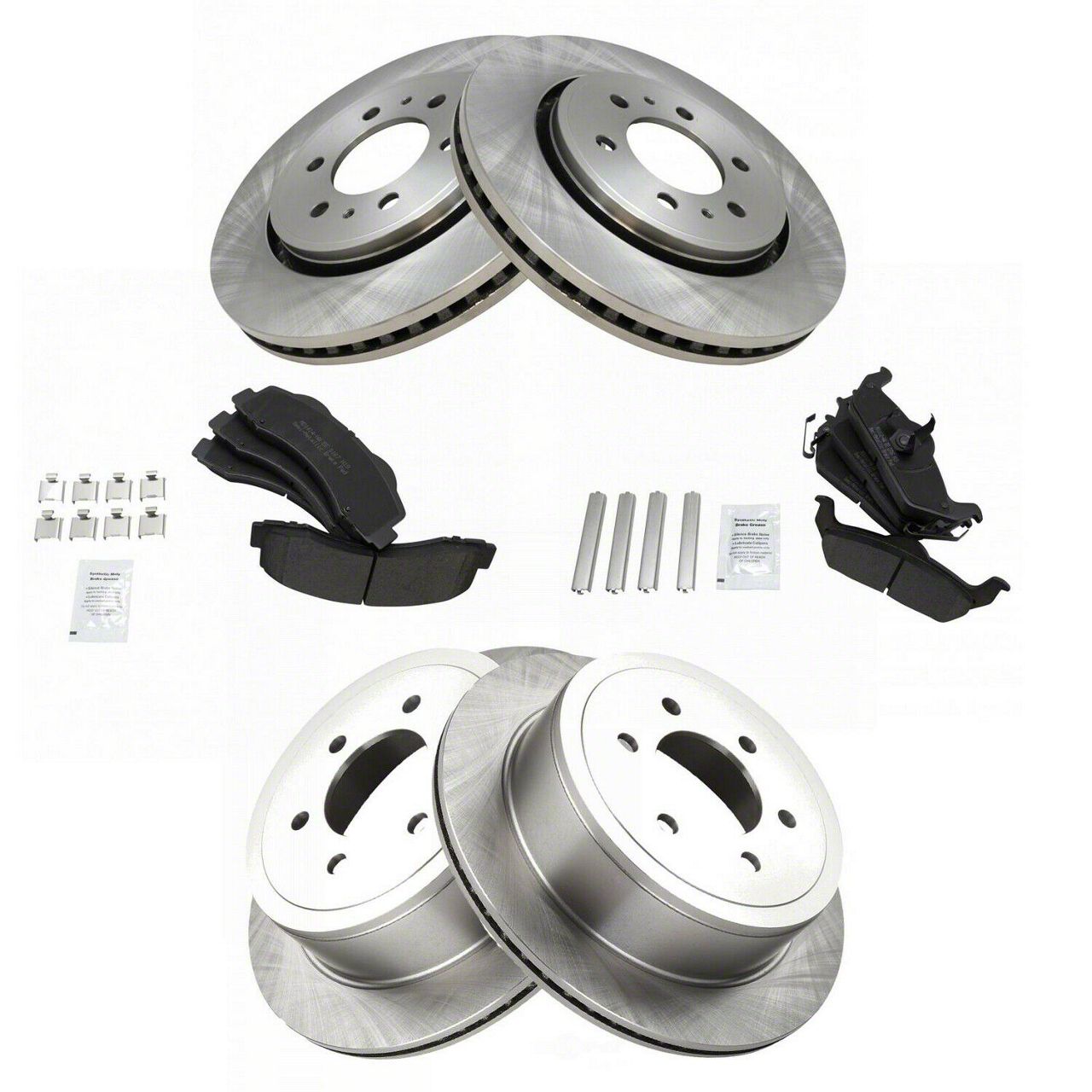 F-150 Semi-Metallic 6-Lug Brake Rotor and Pad Kit; Front and Rear (10 ...