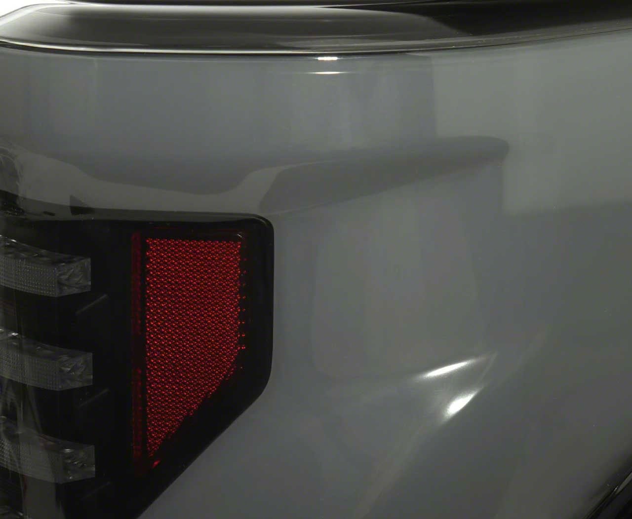 F-150 Sequential Turn Signal Animated White LED Bar Tail Lights; Black ...