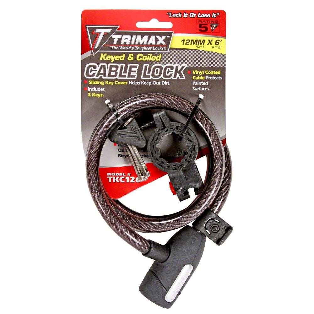 F-150 TRIMAFLEX Coiled Cable Lock with Quick Release Bracket; 6-Foot x ...