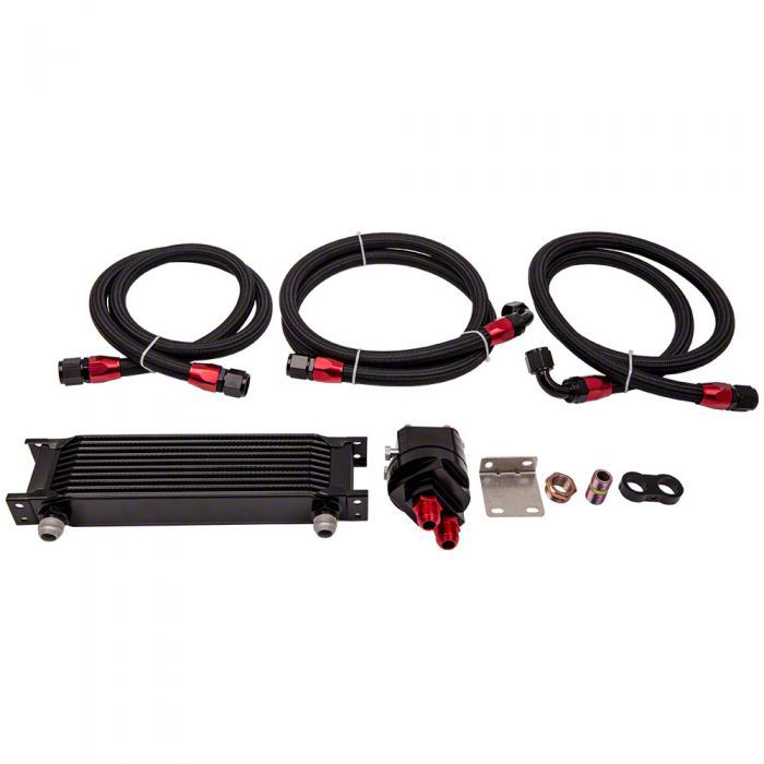 F-150 Universal Engine Oil Cooler with Oil Filter Relocation Kit; 10 ...