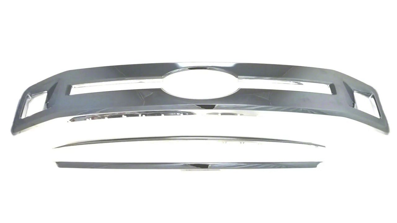 F-150 Upper Grille Overlay; Chrome (18-20 F-150 XL) - Free Shipping