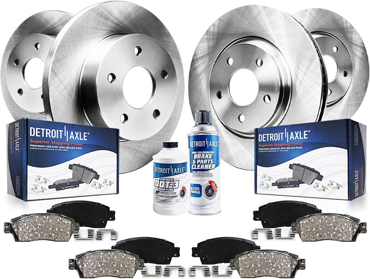 F-150 Vented 5-Lug Brake Rotor, Pad and Brake Cleaner and Fluid Kit ...