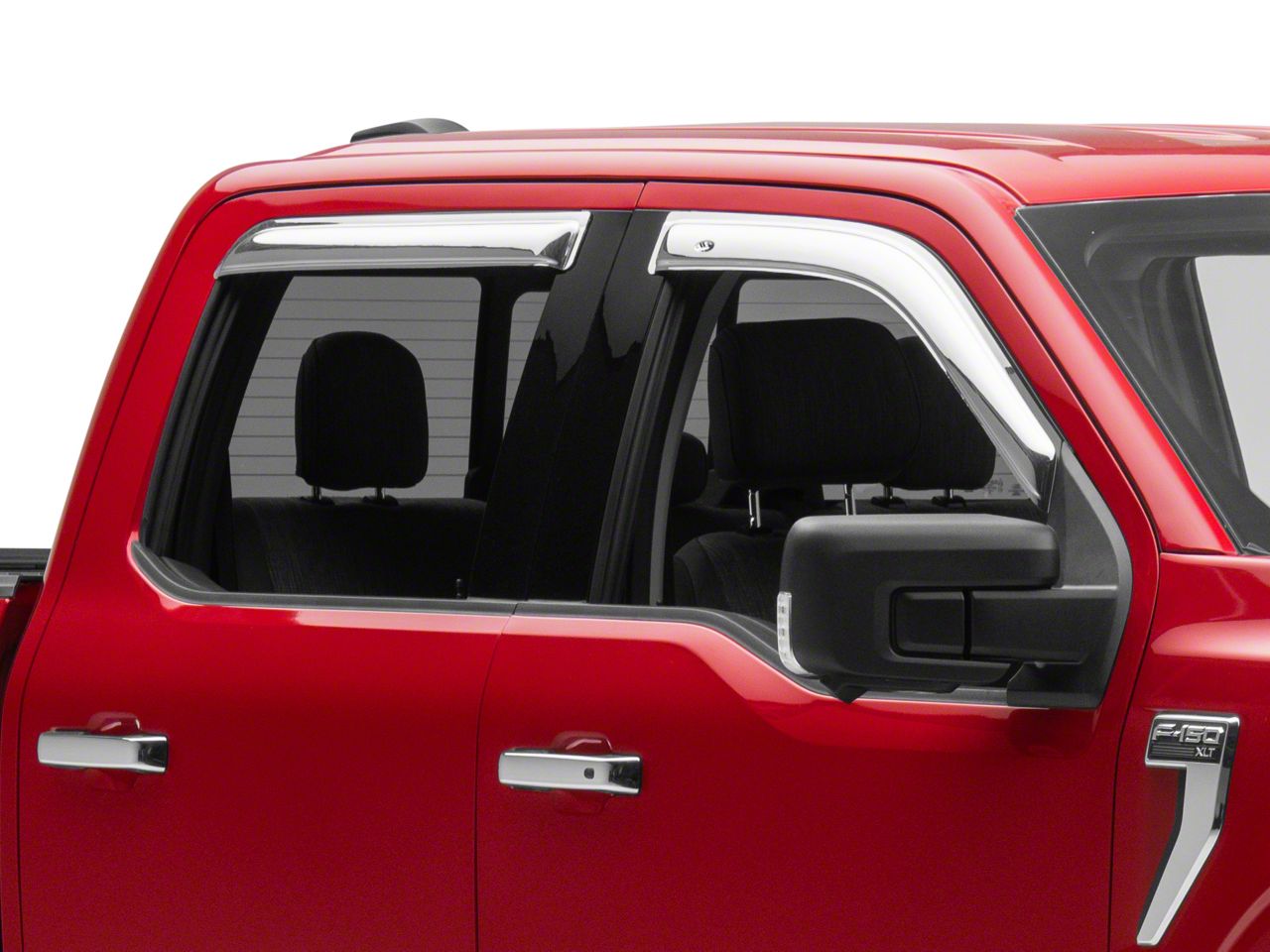 F-150 Ventvisor Window Deflectors; Front and Rear; Chrome (15-24 F-150 ...