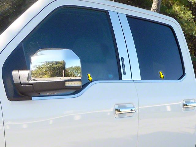 F-150 Window Sill Trim; Stainless Steel (15-20 F-150 SuperCrew)