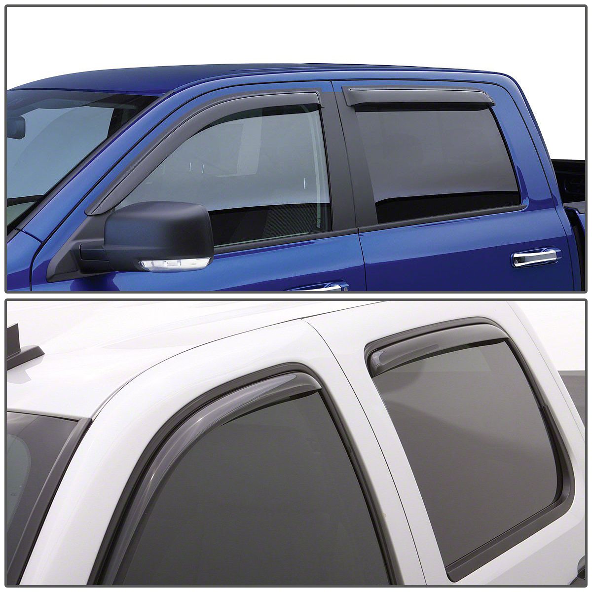 F-150 Window Visors; Dark Smoke; Front and Rear (09-14 F-150 SuperCrew)