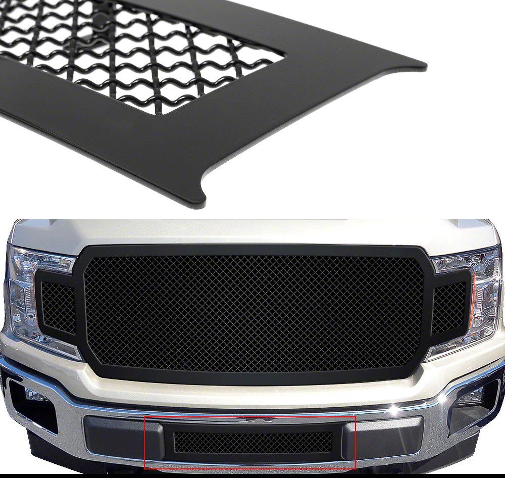F-150 Wire Mesh Lower Grille Insert; Black (18-20 F-150, Excluding ...