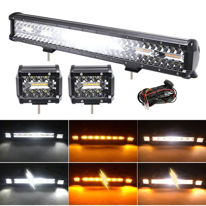 F-250 Super Duty 20-Inch LED Light Bar and 4-Inch LED Light Pod Combo ...