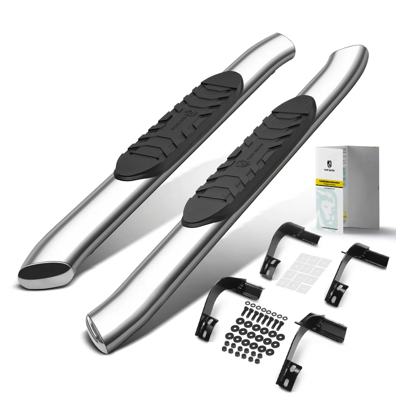 F-250 Super Duty 5-Inch Oval Bent Side Step Bars; Chrome (17-26 F-250 ...