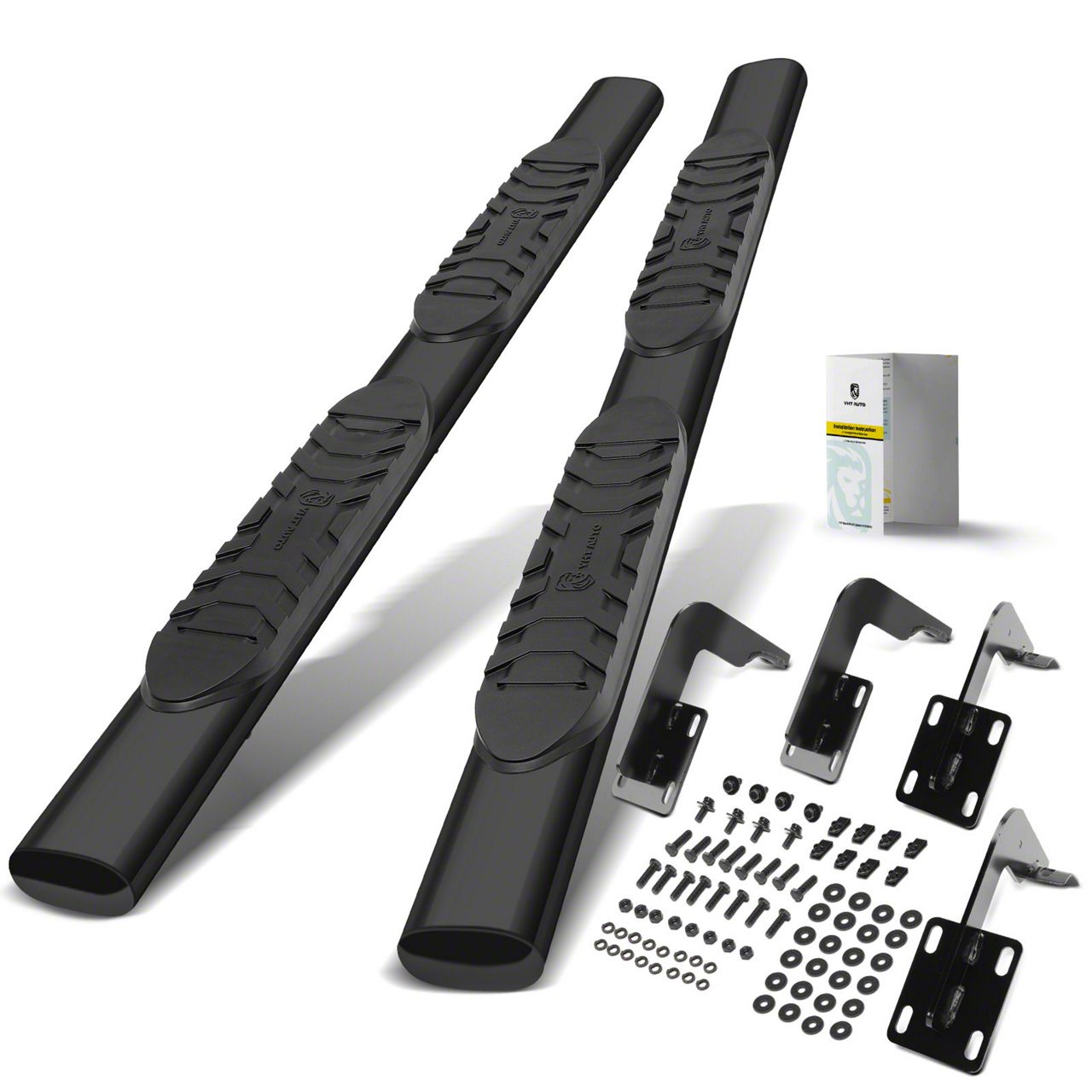 F-250 Super Duty 5-Inch Oval Straight Side Step Bars; Black (11-16 F ...