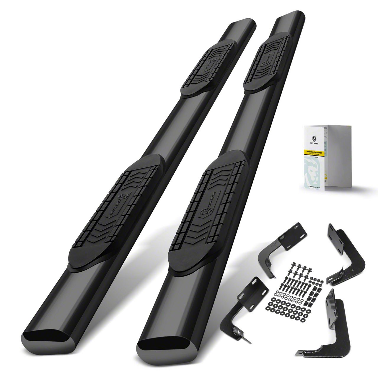 F-250 Super Duty 6-Inch Oval Straight Side Step Bars; Black (11-16 F ...