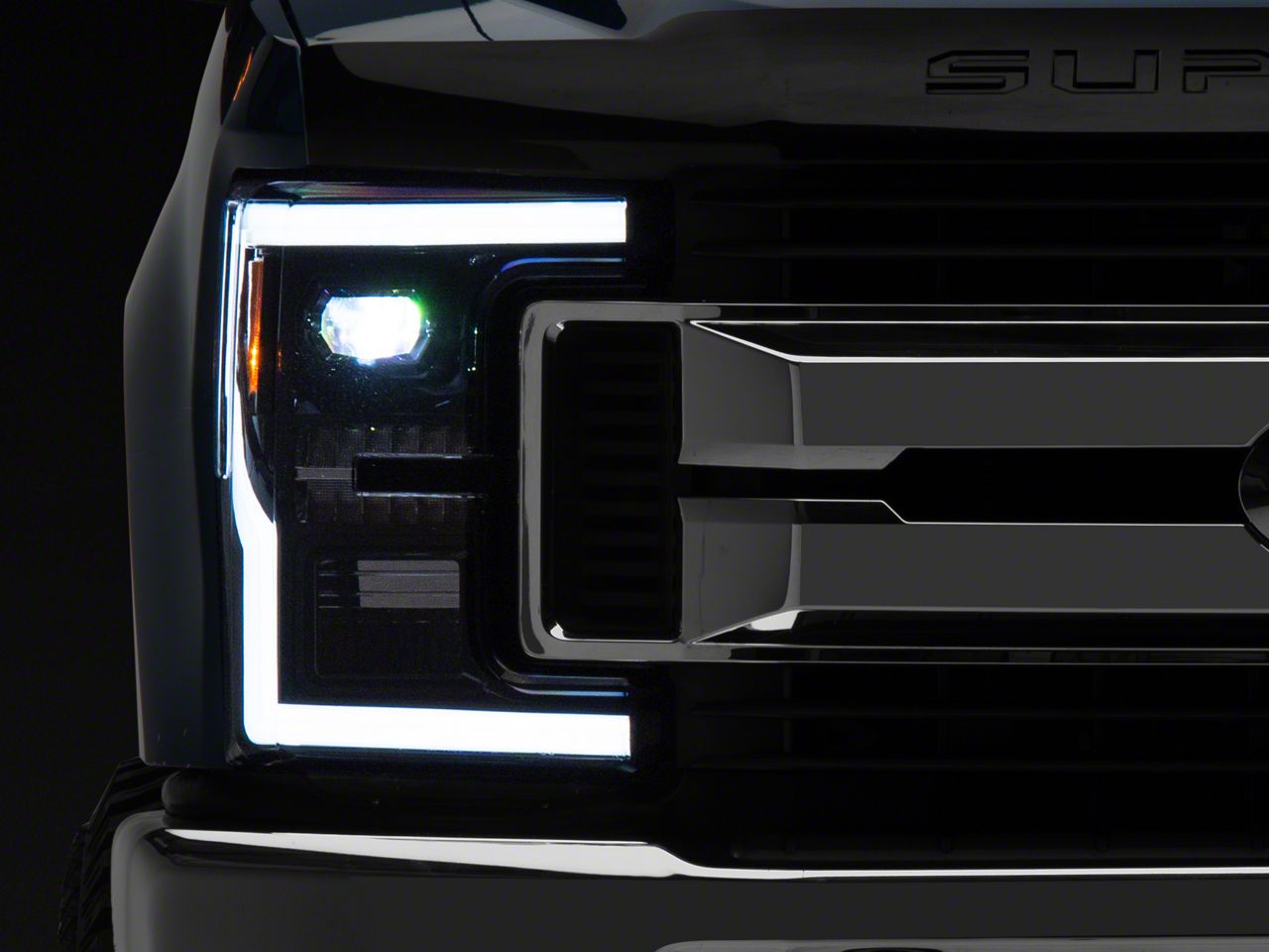 F-250 Super Duty Full LED Headlights; Black Housing; Clear Lens (17-19 ...