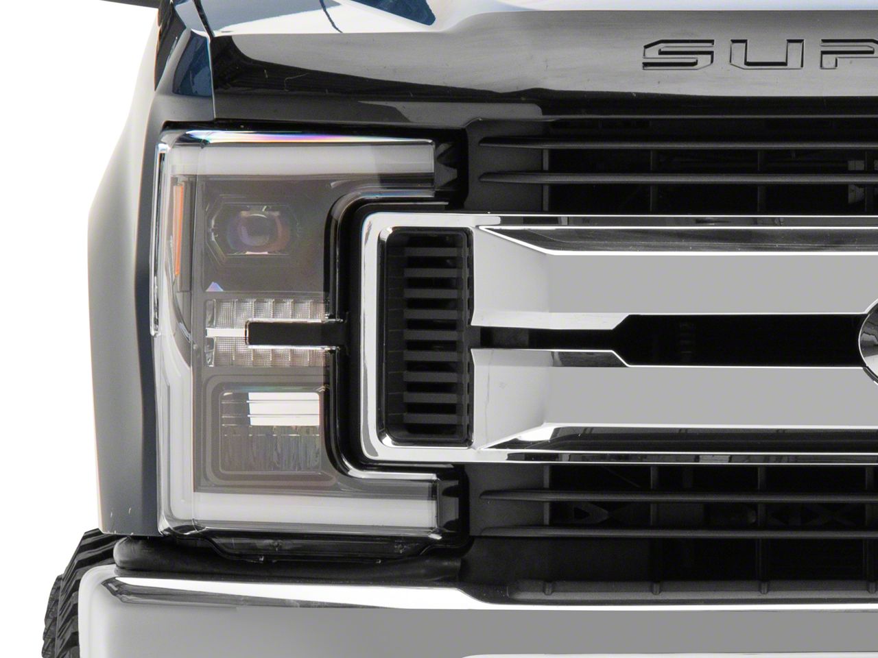 F-250 Super Duty Full LED Headlights; Black Housing; Clear Lens (17-19 ...