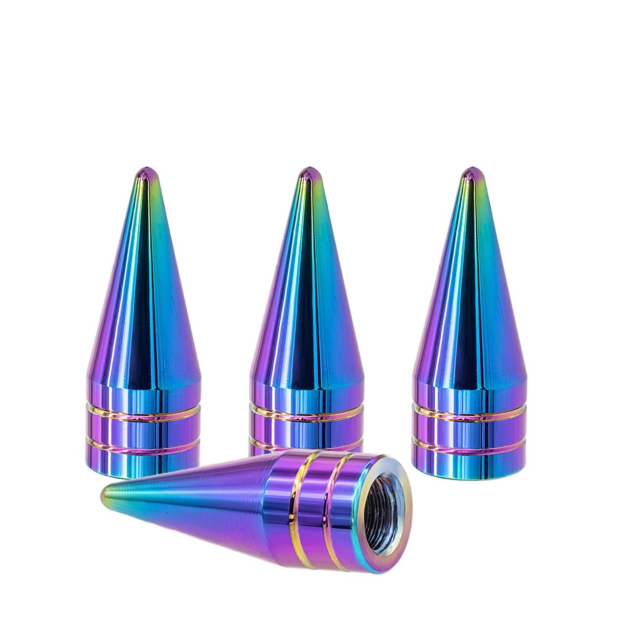 F-250 Super Duty NeoChrome Spike Valve Caps; 4-Pack (Universal; Some ...