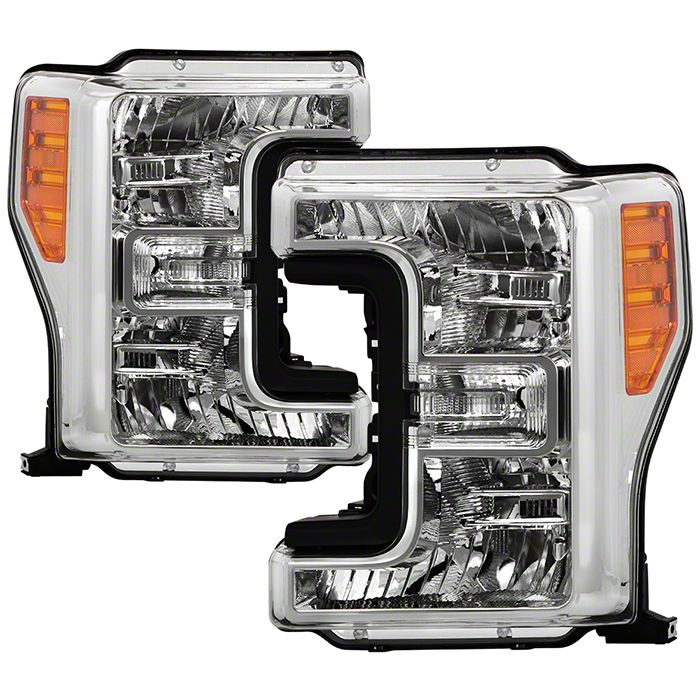 F-250 Super Duty OEM Style Headlight; Chrome Housing; Clear Lens ...