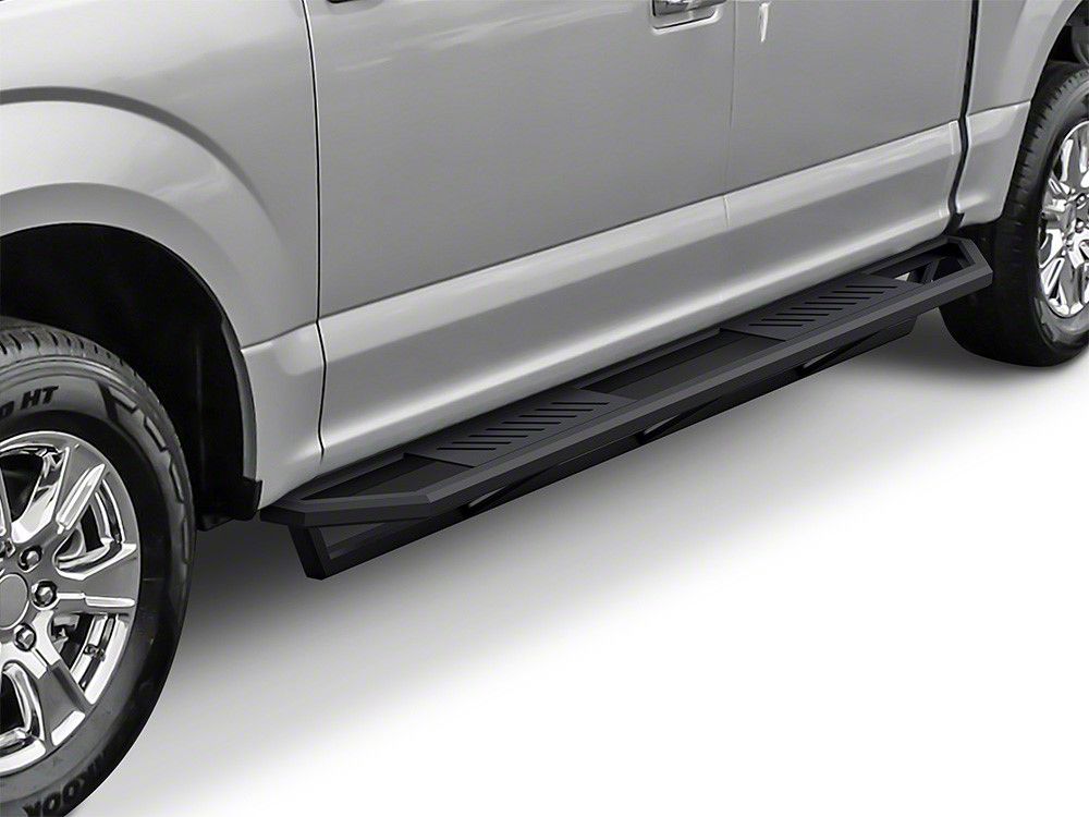 F-250 Super Duty Rocker Armor Side Step Bars; Matte Black (17-26 F-250 ...