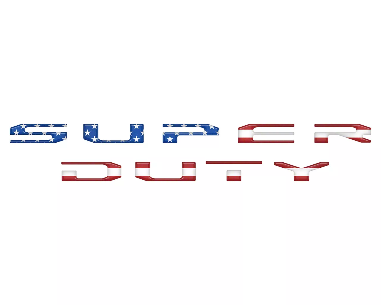 F-250 Super Duty Tailgate Letter Overlays; American Flag (20-22 F-250 ...