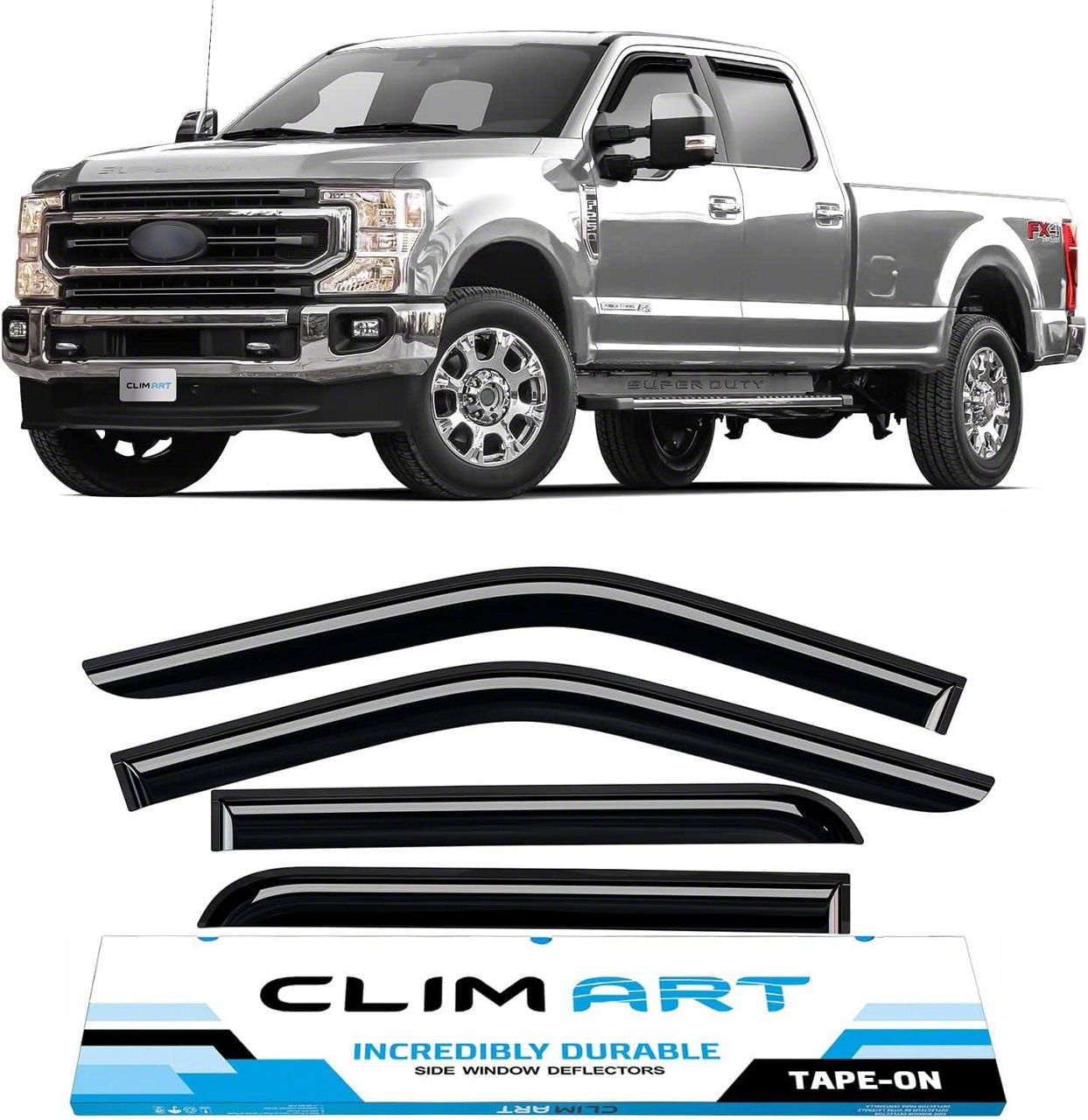 F-250 Super Duty Tape-On Window Deflectors (17-24 F-250 Super Duty ...