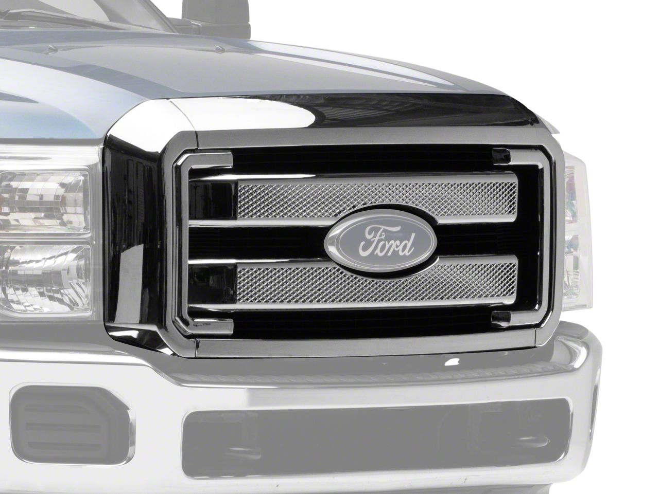 F-250 Super Duty Upper Grille Overlay; Chrome (11-16 F-250 Super Duty ...