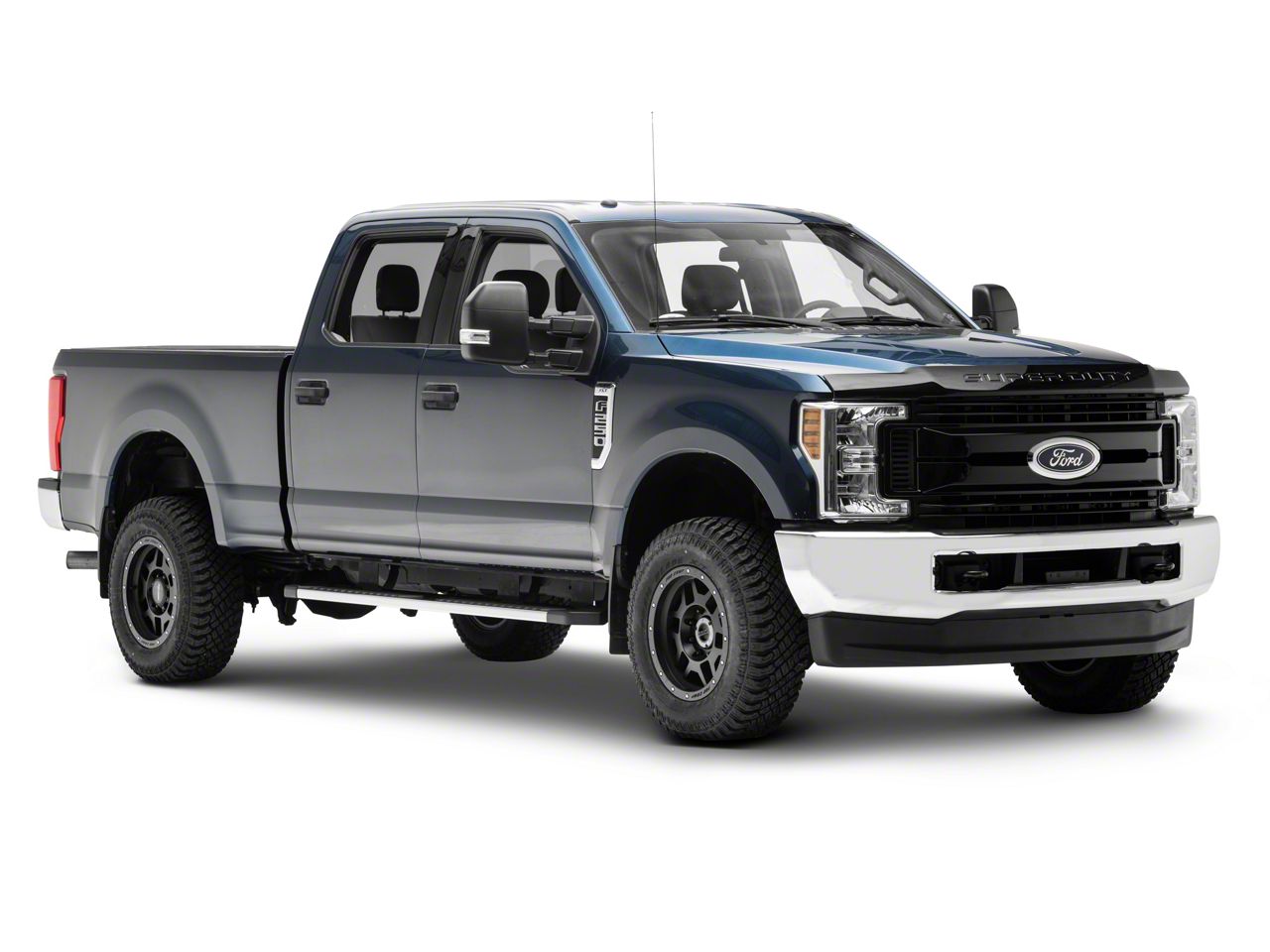 F-250 Super Duty Chrome Delete Upper Grille Overlay; Gloss Black (17-19 ...