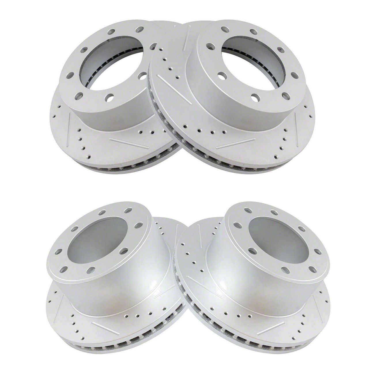 F-350 Super Duty Drilled and Slotted 8-Lug Rotors; Front and Rear (05 ...