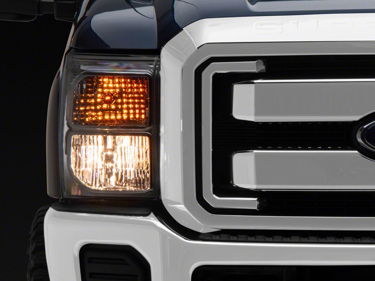 F-350 Super Duty Factory Style Headlights with Clear Corners; Chrome ...