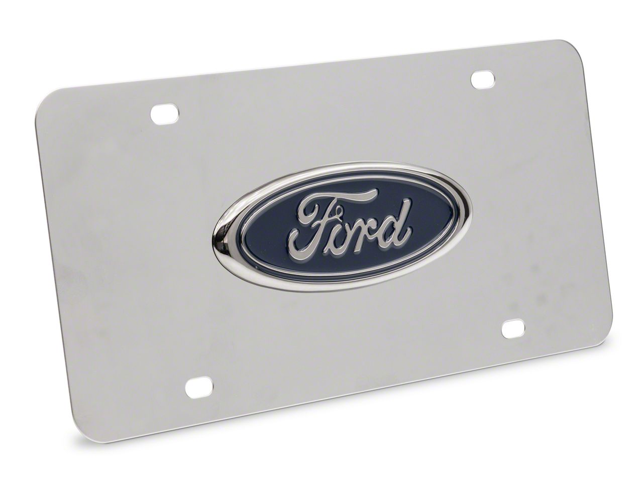 F-350 Super Duty Ford Logo License Plate; Chrome on Chrome (Universal ...