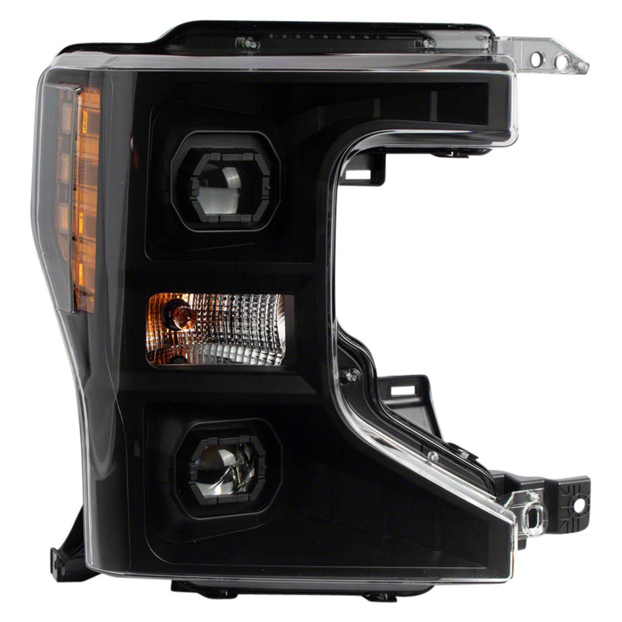 F-350 Super Duty Headlight; Black Housing; Clear Lens; Passenger Side ...