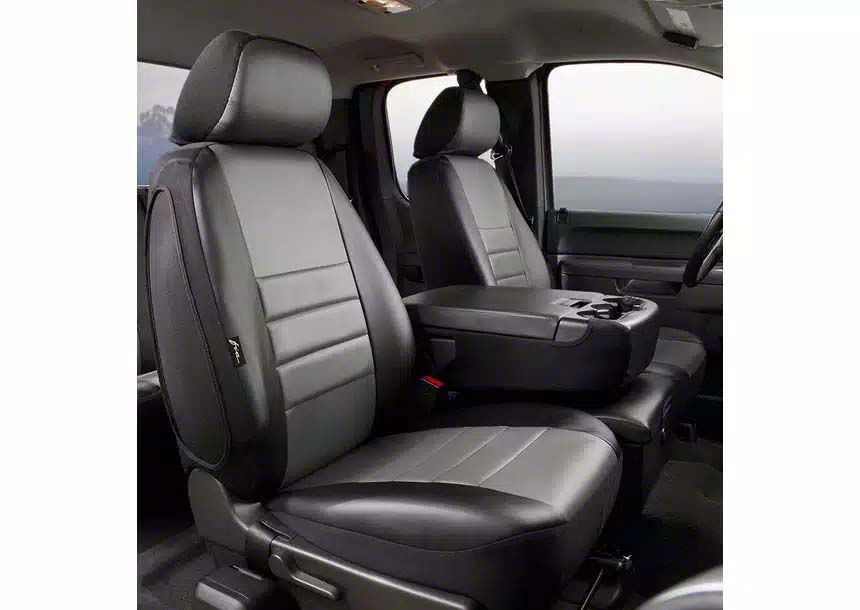 F-350 Super Duty LeatherLite Series Front Seat Covers; Gray (11-16 F ...