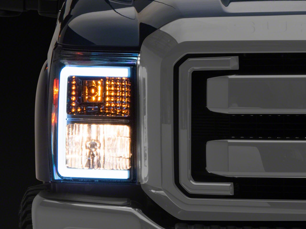 F-350 Super Duty LED C-Bar Factory Style Headlights; Chrome Housing ...