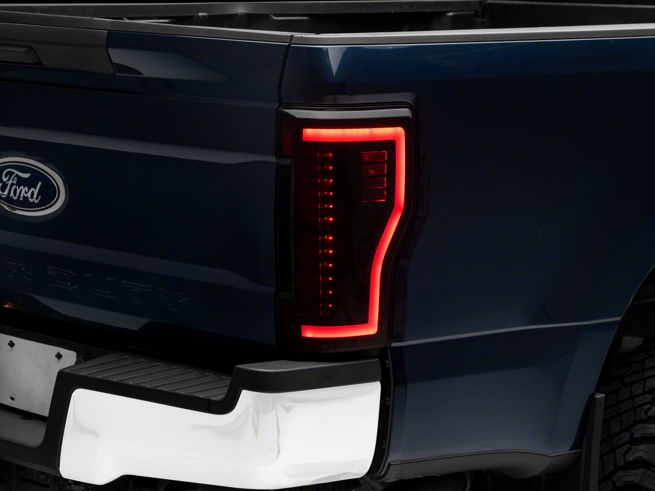 F-350 Super Duty LED Tail Lights; Black Housing; Smoked Lens (17-19 F ...