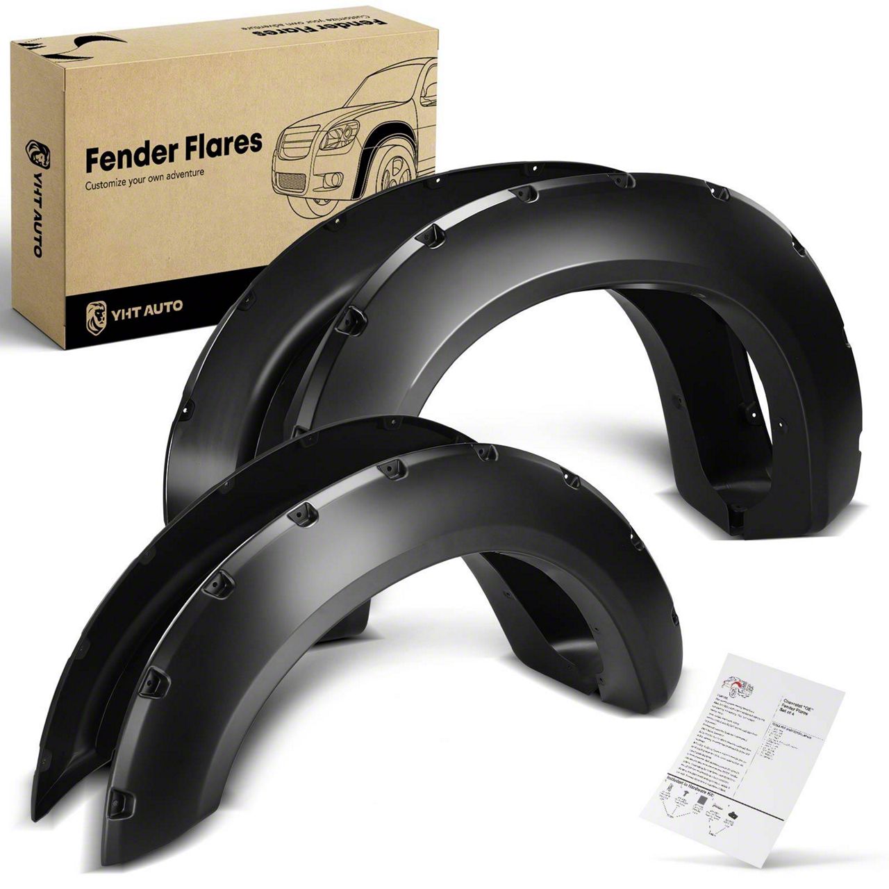 F-350 Super Duty Pocket Rivet Style Fender Flares; Black (11-16 F-350 ...