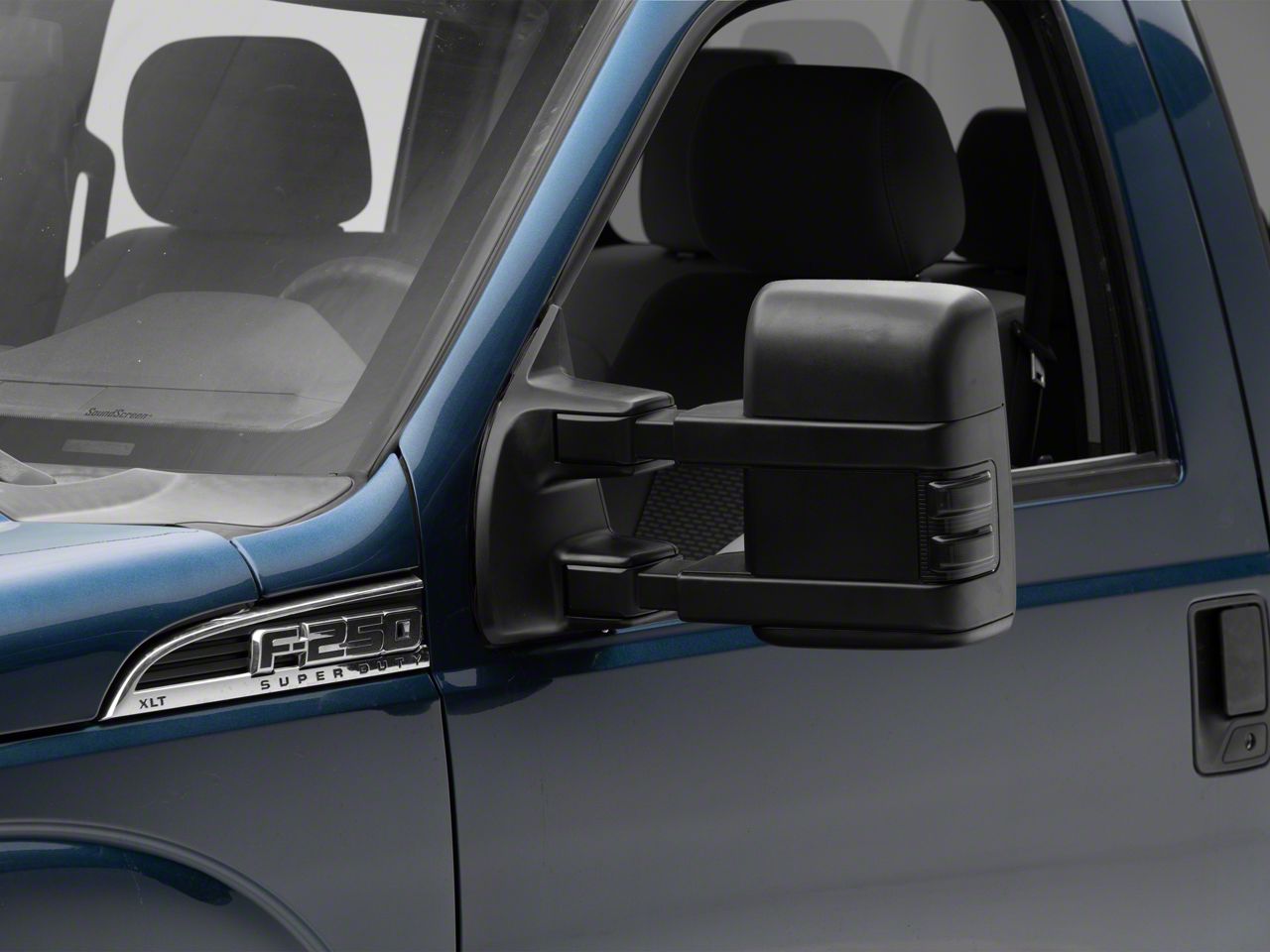 F-350 Super Duty Powered Heated Towing Mirrors with Smoked LED Turn ...