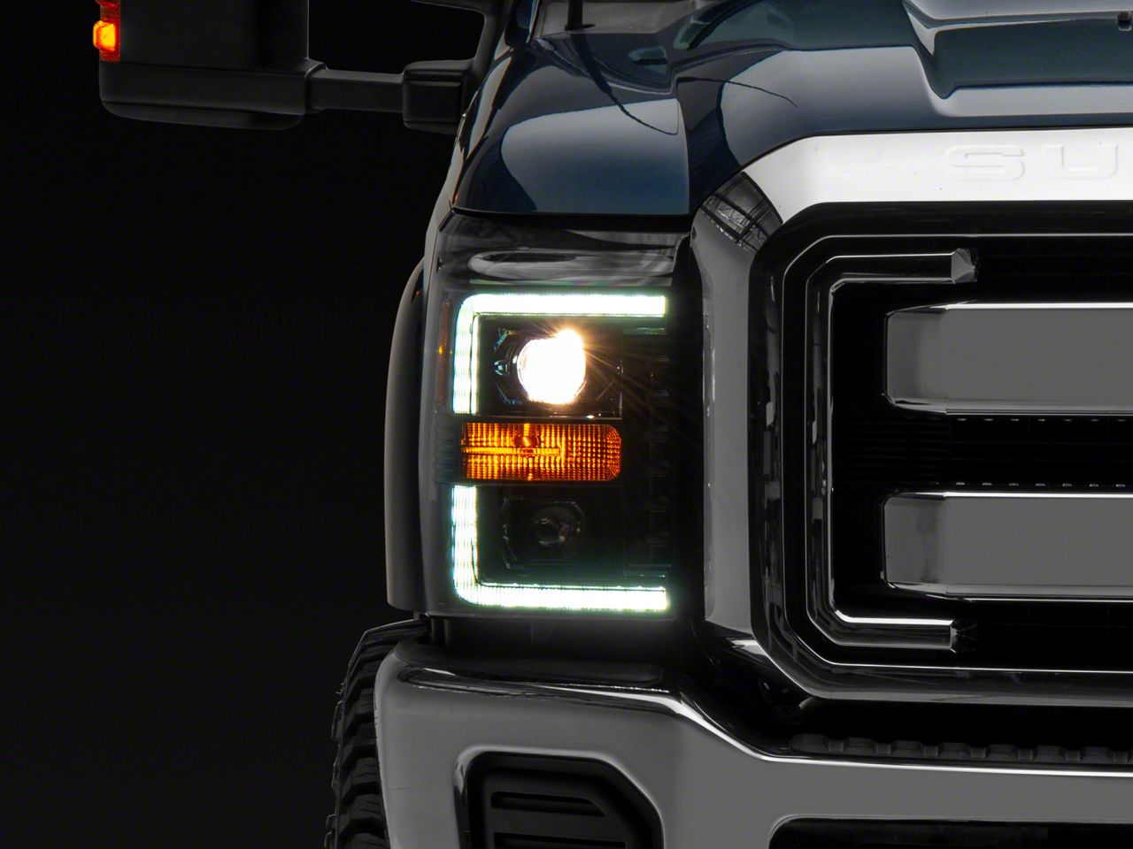 F-350 Super Duty PRO-Series Projector Headlights; Alpha Black Housing ...