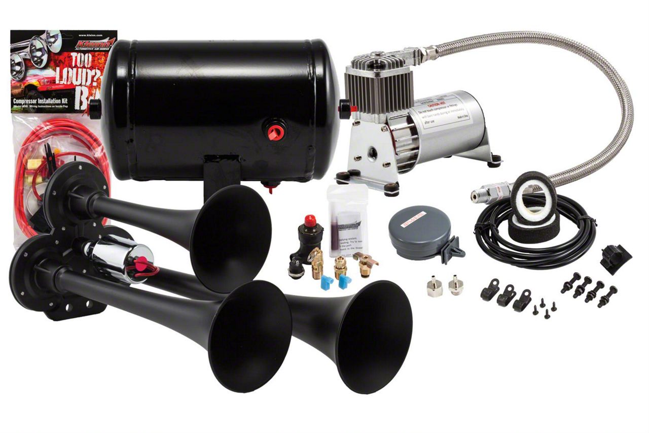 F-350 Super Duty ProBlaster Compact Triple Air Horn System; Black ...