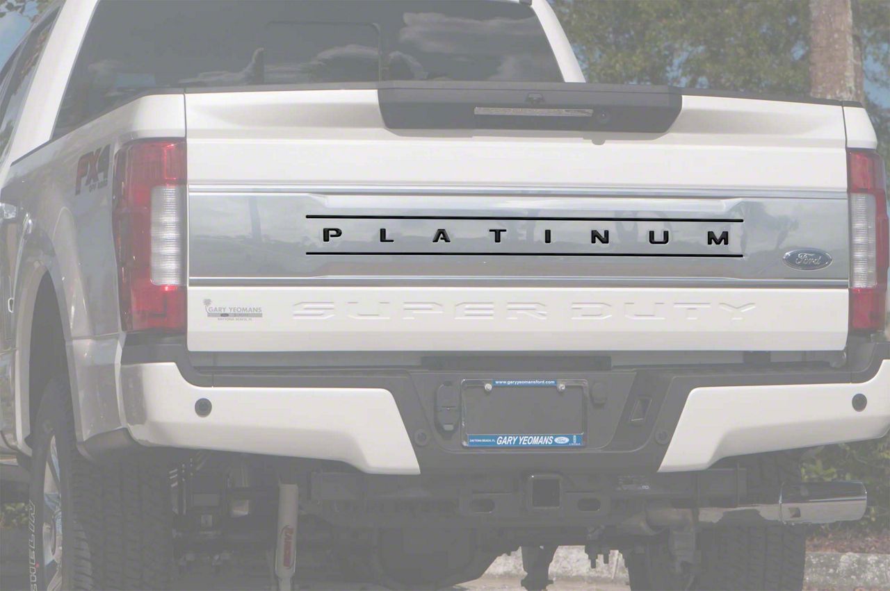 F-350 Super Duty Tailgate Insert Letters; Reflective Black Topo with ...