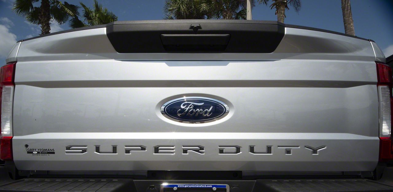 F-350 Super Duty Tailgate Insert Letters; Reflective Gloss Black (17-19 ...