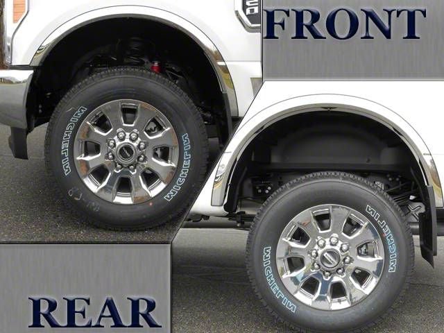 F-350 Super Duty Wheel Well Fender Trim Molding; Stainless Steel (17-22 ...