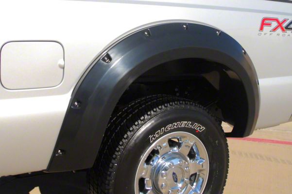 F-350 Super Duty Elite Series Rivet Style Fender Flares; Rear; Textured ...