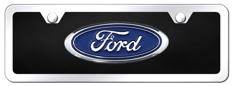 F-350 Super Duty Ford Mini License Plate; Chrome on Black Acrylic ...